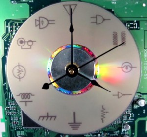 Laser Etched Recycled Circuit Board Clock