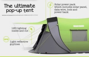 Cinch Next Generation Pop-up Tent Includes Solar Power And LED Lights ...