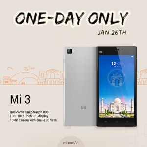 Xiaomi Mi3 Goes On Sale In India For One Day