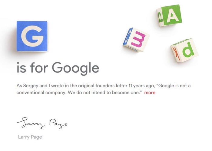 Google Creates New Company Alphabet With Larry Page As CEO
