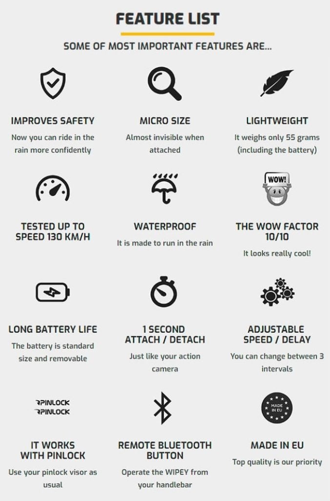 WiPEY helmet wiper for bikers - Geeky Gadgets