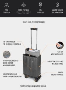 ESCAPE S suitcase with charger generates its own power as you push ...