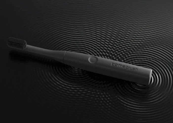 New PomaBrush electric toothbrush with antimicrobial silicone bristles ...