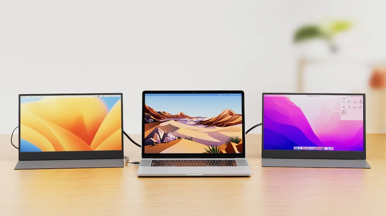 Ultrathin 14’’ FHD direct connect 60Hz portable dual monitors $149 ...