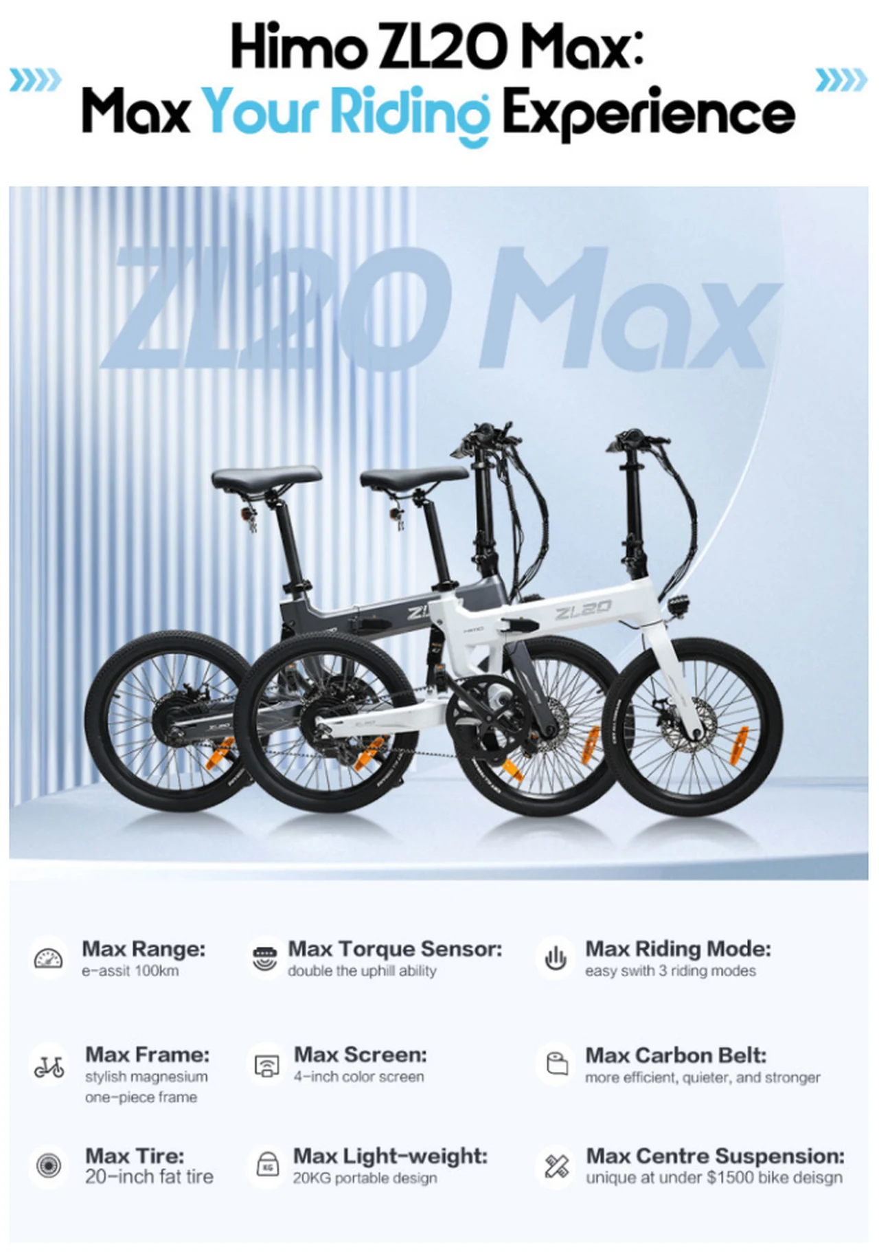 Himo ZL20 MAX 400w electric bike from $949 - Geeky Gadgets