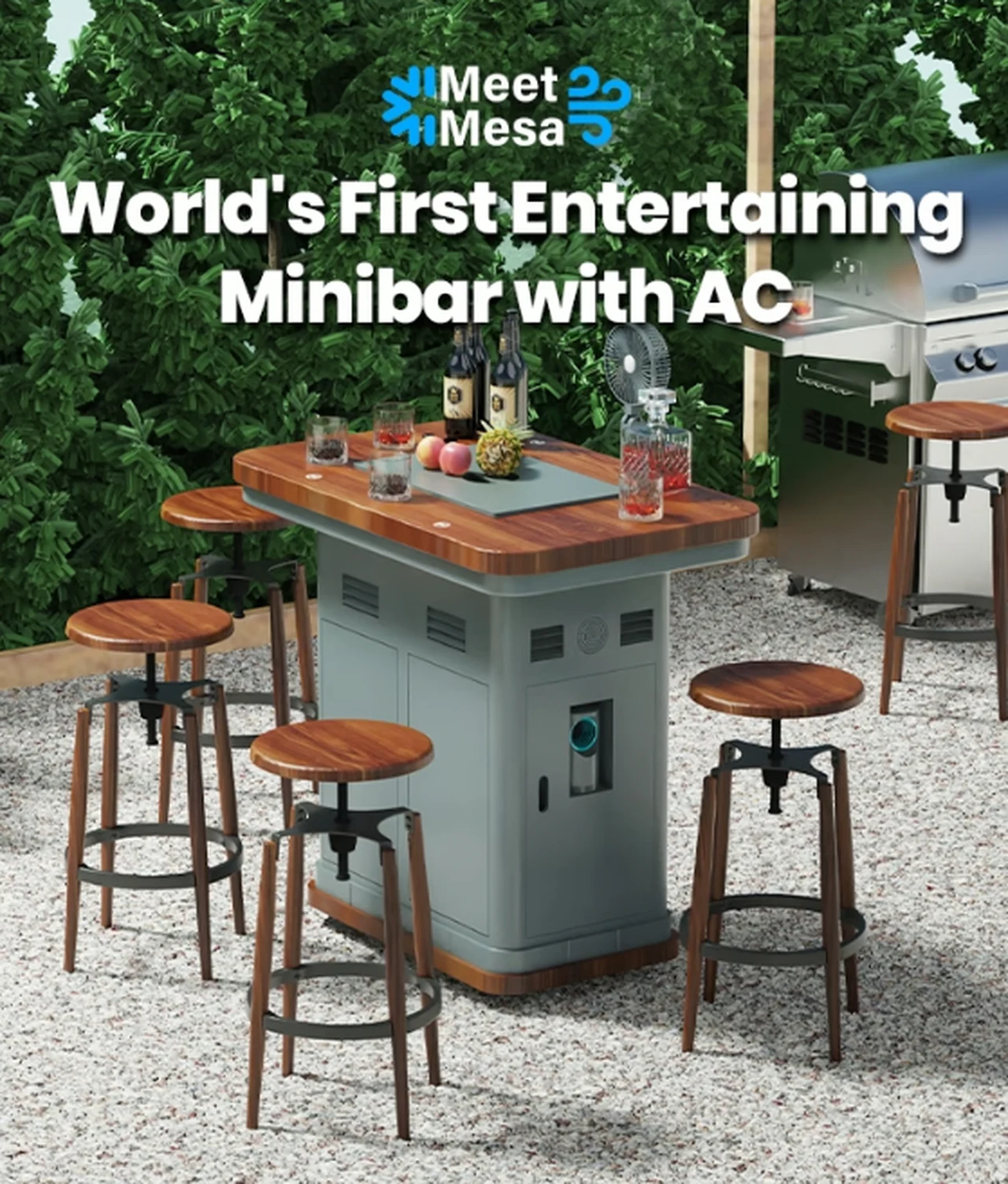 MeetMesa multifunctional minibar designed for outdoor gatherings ...
