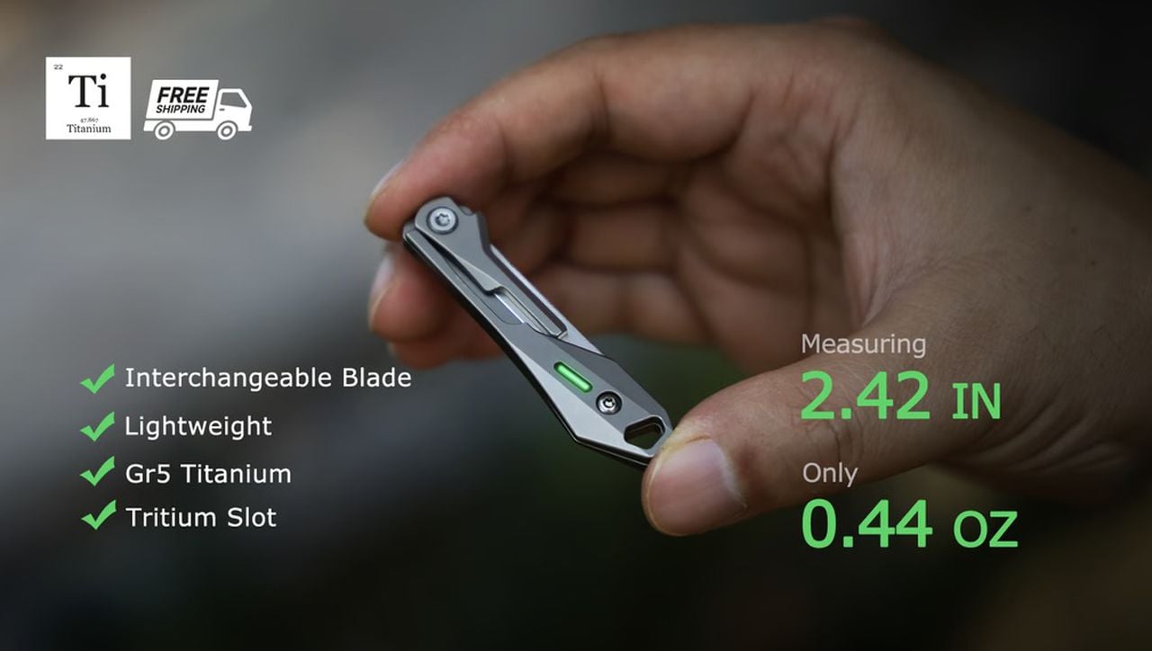 BladeNex Lightweight Titanium EDC Knife with Replaceable Blades - Geeky ...
