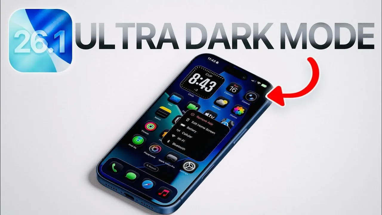 How to Enable and Optimize Ultra Dark Mode on iOS 26.1 - Geeky Gadgets